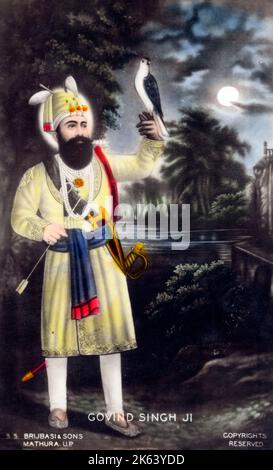 Guru Gobind Singh (1666-1708) (born Gobind Rai) - the tenth Sikh Guru, a spiritual master ...